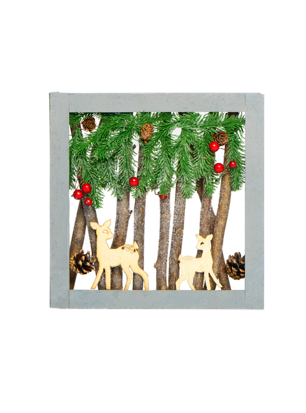 30cm Christmas Frame in Grey Square* – Pollyanna Concepts - Artificial ...